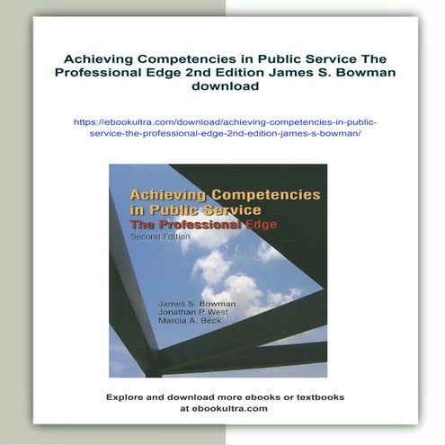 Achieving Competencies in Public Service The Professional Edge 2nd ...