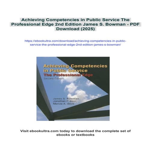 Achieving Competencies in Public Service The Professional Edge 2nd ...