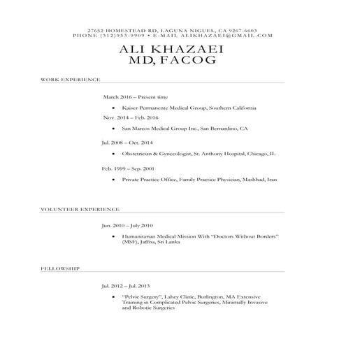Khazaei - CV Nov 2016 | PDF