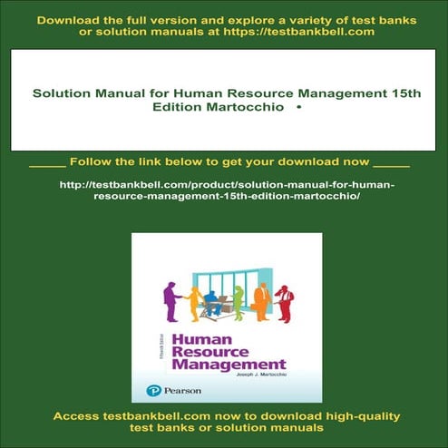 Solution Manual for Human Resource Management 15th Edition Martocchio ...