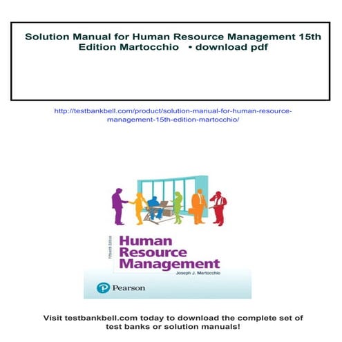Solution Manual for Human Resource Management 15th Edition Martocchio • | PDF