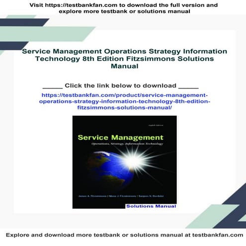 Service Management Operations Strategy Information Technology 8th ...