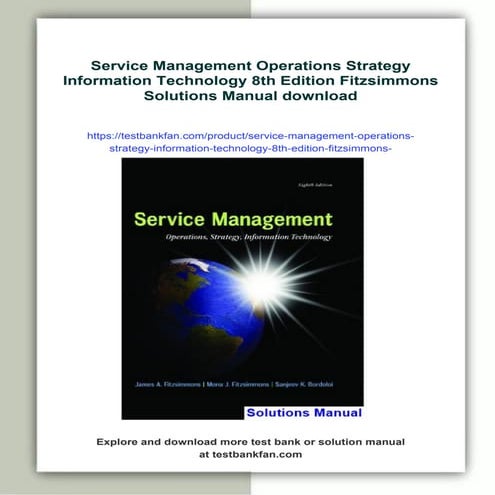 Service Management Operations Strategy Information Technology 8th ...