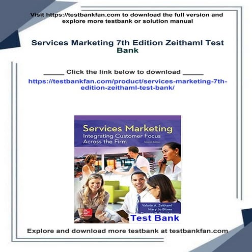 Full download Services Marketing 7th Edition Zeithaml Test Bank pdf ...