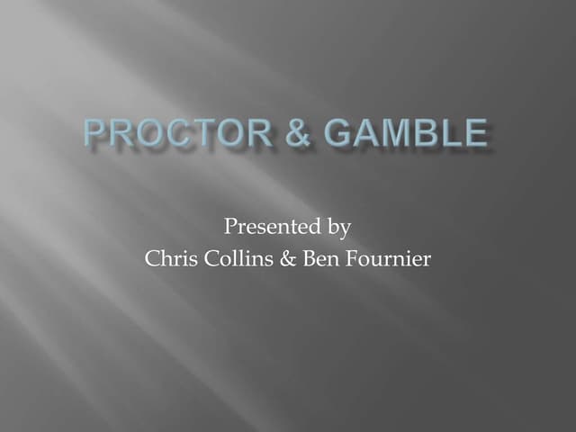 Marketing case study on procter & gamble (P&G) | PPTX