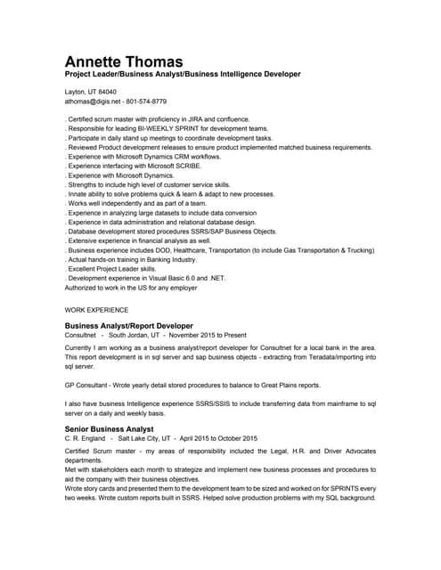 Annette Thomas presentations