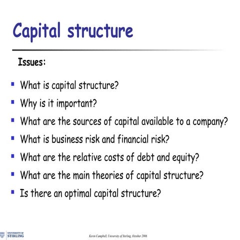 196.capital structure intro lecture 1 | PPT