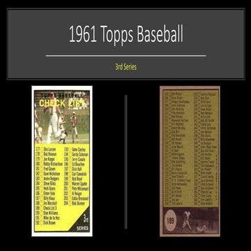1961 Topps Baseball 3rd series | PPT | Free Download
