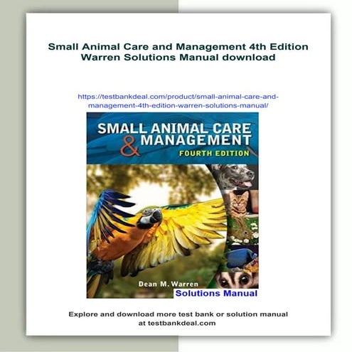 Small Animal Care and Management 4th Edition Warren Solutions Manual | PDF