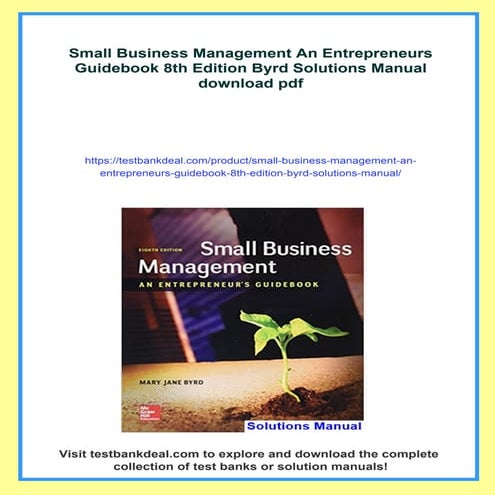 Small Business Management An Entrepreneurs Guidebook 8th Edition Byrd ...