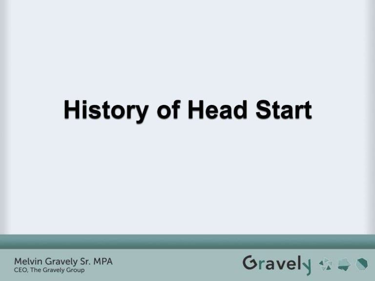 History of Head Start History of Head Start