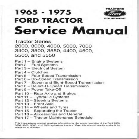 1965 ford 4500 tractor service repair manual | PDF