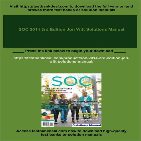 SOC 2014 3rd Edition Jon Witt Solutions Manual | PDF