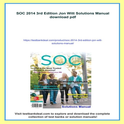 SOC 2014 3rd Edition Jon Witt Solutions Manual | PDF