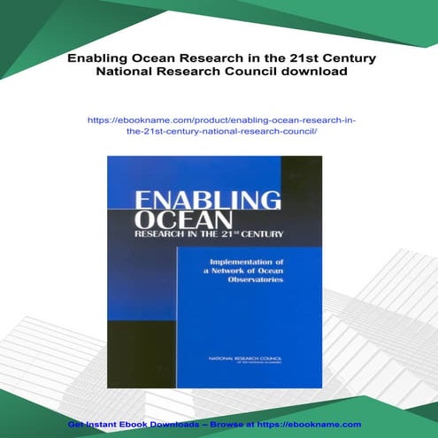 Enabling Ocean Research in the 21st Century National Research Council | PDF