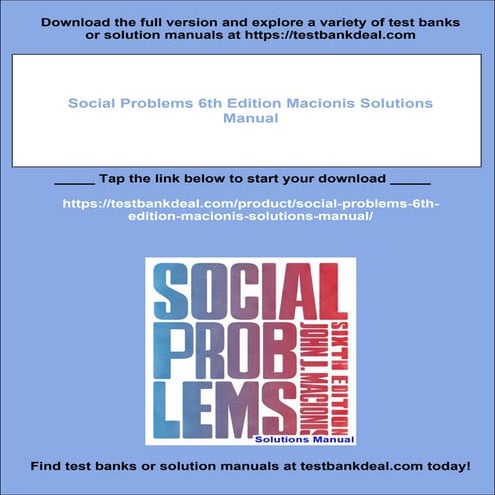 Social Problems 6th Edition Macionis Solutions Manual | PDF