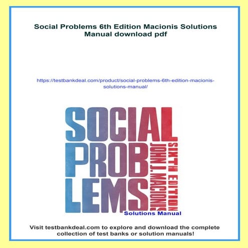 Social Problems 6th Edition Macionis Solutions Manual | PDF