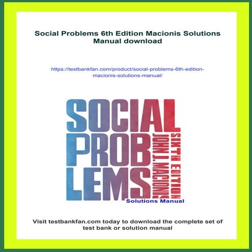 Social Problems 6th Edition Macionis Solutions Manual | PDF