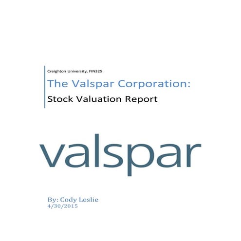 Valspar SVR Final- Cody Leslie | PDF