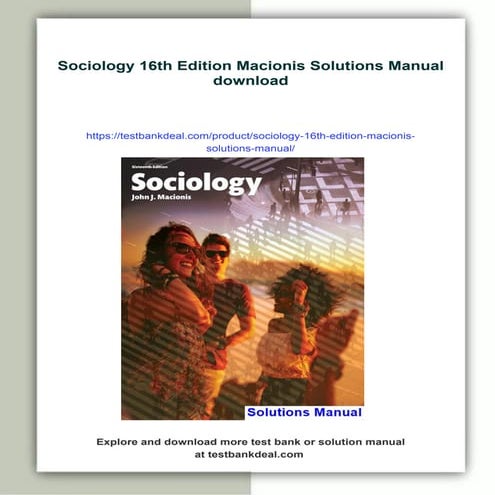 Sociology 16th Edition Macionis Solutions Manual | PDF