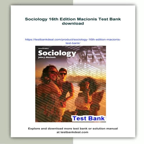 Sociology 16th Edition Macionis Test Bank | PDF