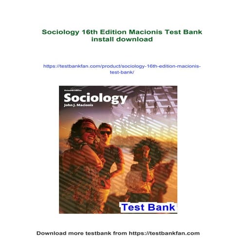 Sociology 16th Edition Macionis Test Bank | PDF