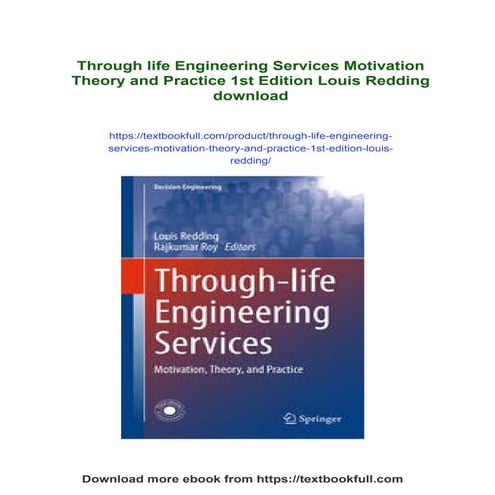 Through life Engineering Services Motivation Theory and Practice 1st ...
