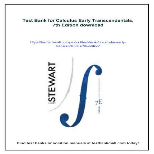 Test Bank for Calculus Early Transcendentals, 7th Edition | PDF