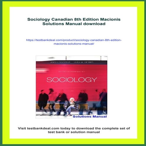 Sociology Canadian 8th Edition Macionis Solutions Manual | PDF