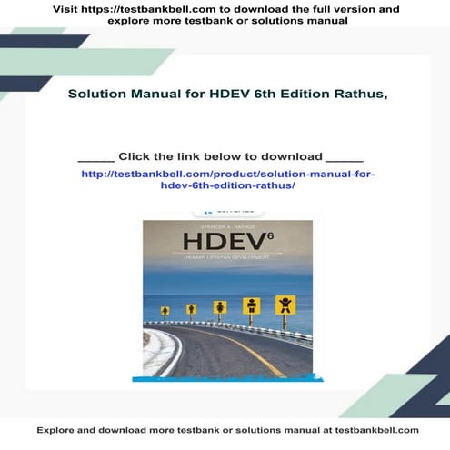 Solution Manual for HDEV 6th Edition Rathus, | PDF