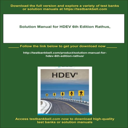 Solution Manual for HDEV 6th Edition Rathus, | PDF