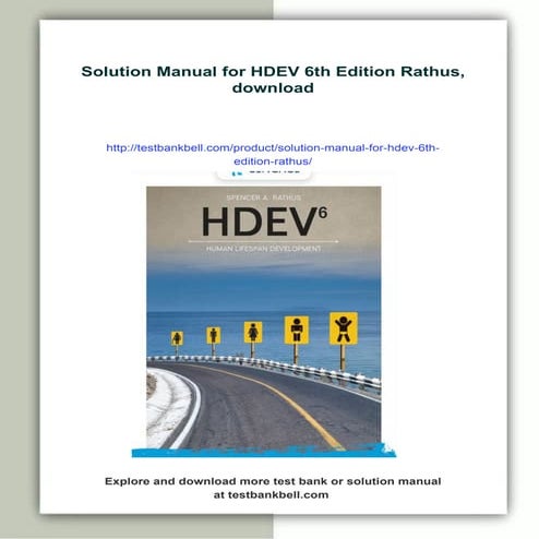 Solution Manual for HDEV 6th Edition Rathus, | PDF