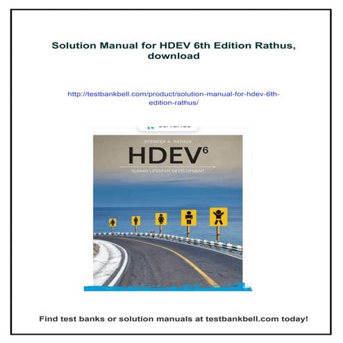Solution Manual for HDEV 6th Edition Rathus, | PDF