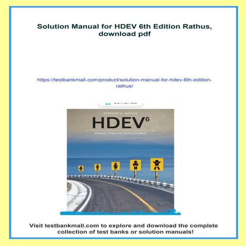Solution Manual for HDEV 6th Edition Rathus, | PDF