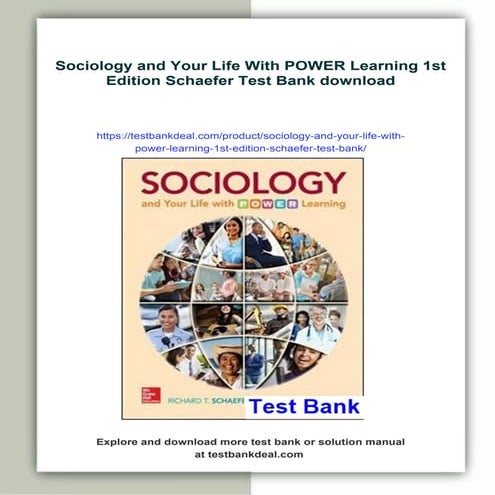 Sociology and Your Life With POWER Learning 1st Edition Schaefer Test ...