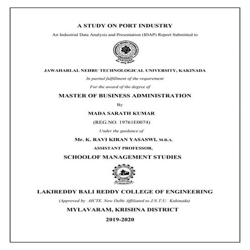 A study on Sea Port Industry (An Empirical Research) | PDF