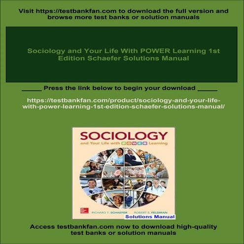Sociology and Your Life With POWER Learning 1st Edition Schaefer ...