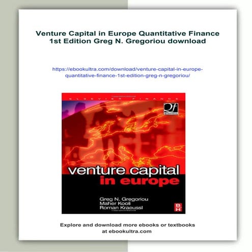 Venture Capital in Europe Quantitative Finance 1st Edition Greg N ...