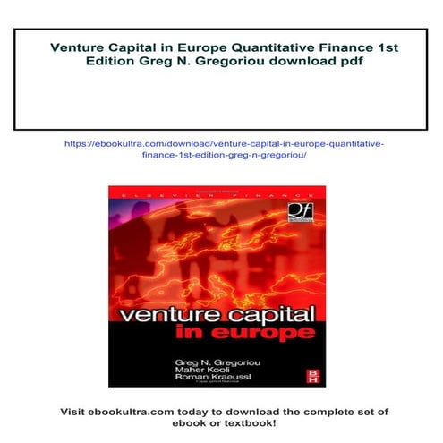 Venture Capital in Europe Quantitative Finance 1st Edition Greg N ...