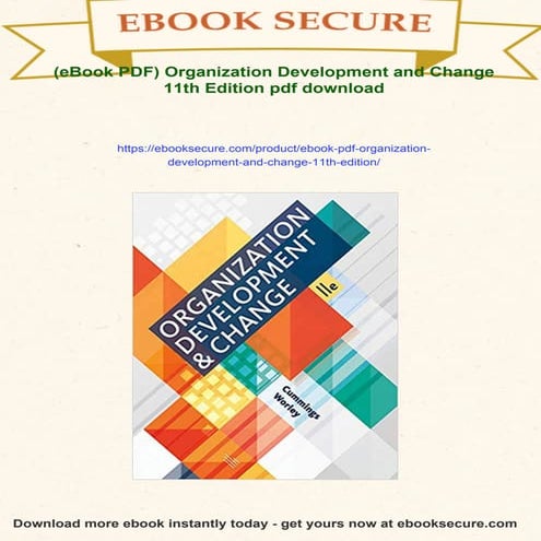 (eBook PDF) Organization Development and Change 11th Edition | PDF