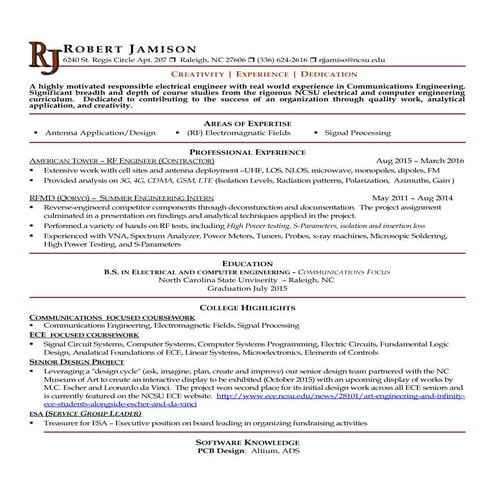 Robert Jamison Resume | DOC