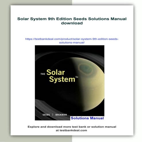 Solar System 9th Edition Seeds Solutions Manual | PDF