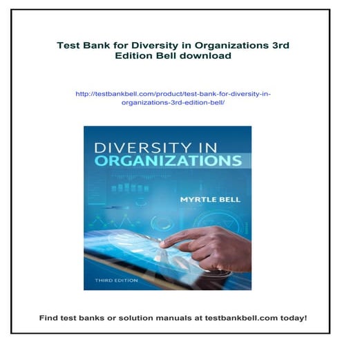 Test Bank for Diversity in Organizations 3rd Edition Bell | PDF
