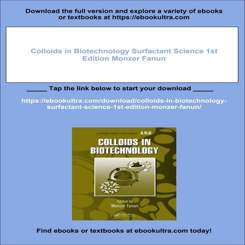 Colloids in Biotechnology Surfactant Science 1st Edition Monzer Fanun | PDF