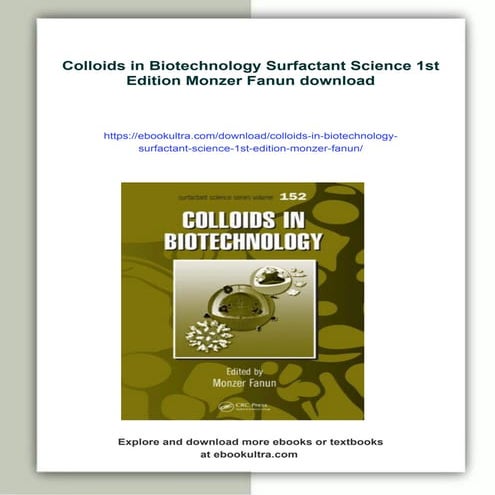 Colloids in Biotechnology Surfactant Science 1st Edition Monzer Fanun | PDF