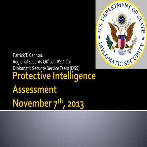 Protective Intelligence Assessment Presentation | PPTX | Terrorism ...