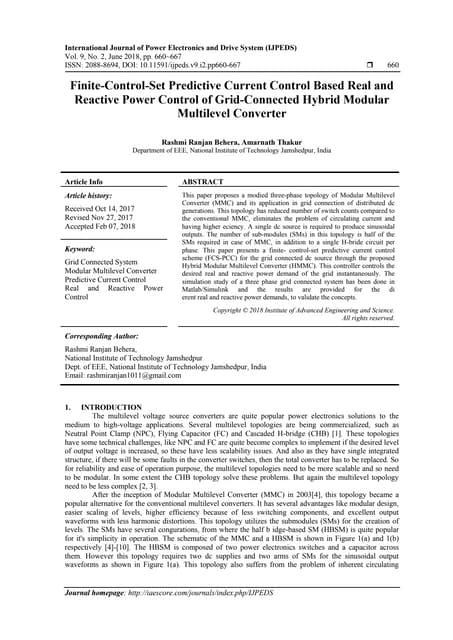 A Modified Cps Pwm For Capacitor Voltage Reduction Of Mmc Based Variable Speed Drive Pdf