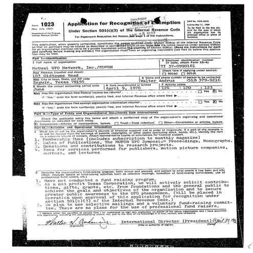 1982 Form 1023 application for non-profit status | PDF