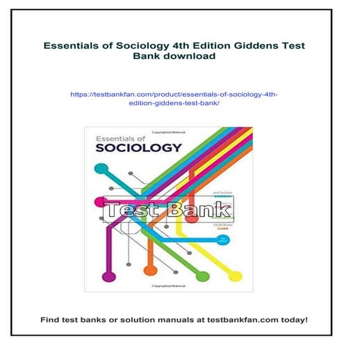 Essentials of Sociology 4th Edition Giddens Test Bank | PDF