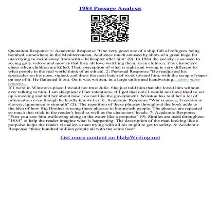 1984 Analysis Essay | PDF